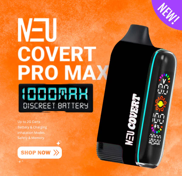 NEU Covert PRO MAX 1000mAh VV Preheat 510 Cartridge Battery - UK