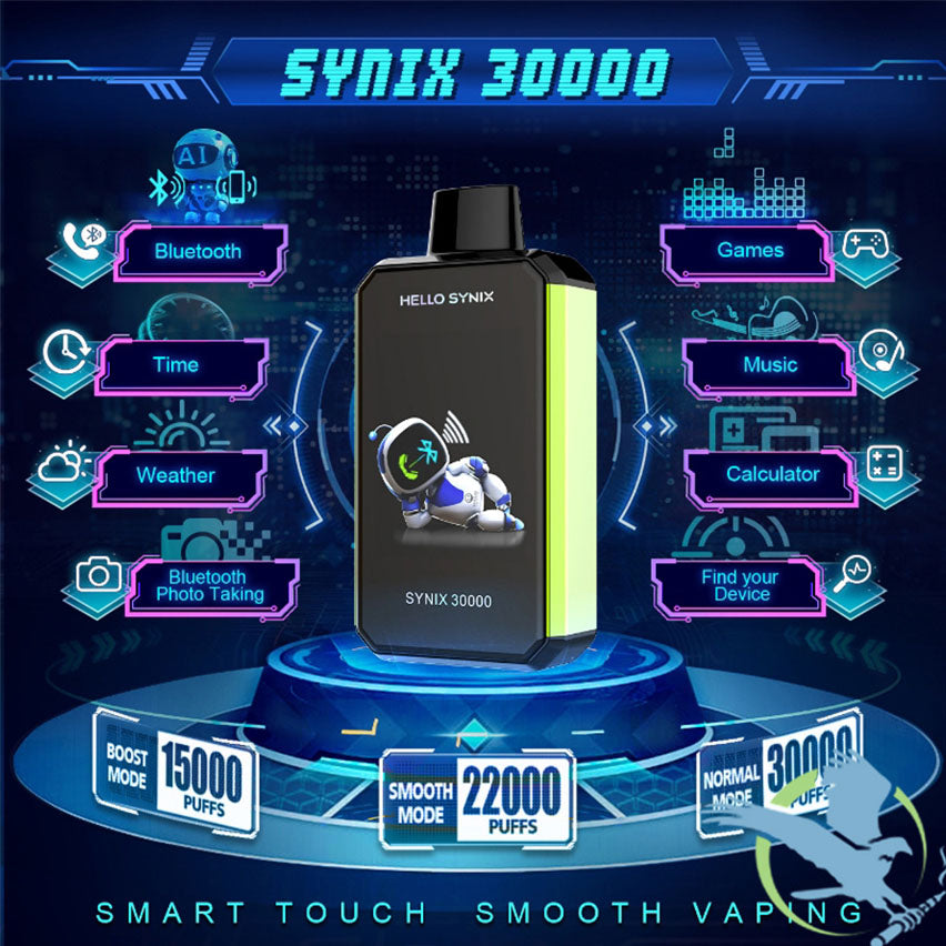 Halo Synix Disposable Device 30000 puffs 5% With Bluetooth Connections ...