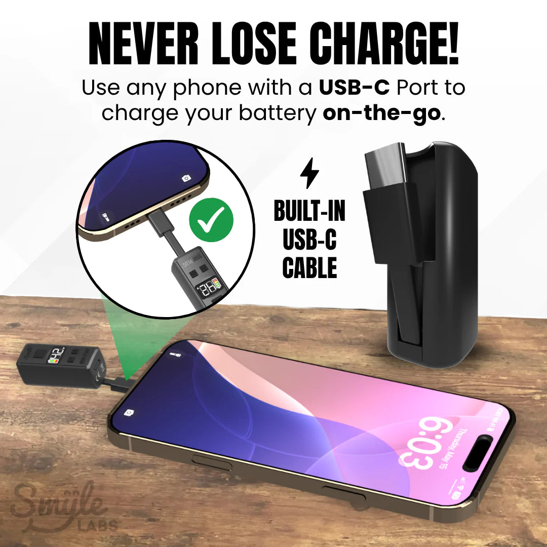 Mini Plug 510 Cart Battery with Built-in USB-C Cable By Smyle Labs - U