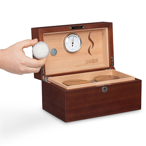 Cannaseur Sapele Humidor with 2 Jars & Lock - VaporizerHut