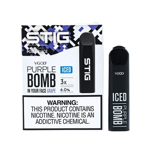 Stig VGOD Iced Purple Bomb Pod Device 60mg Pack of 3 - VaporizerHut